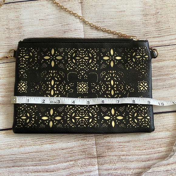 Street Level | Bags | Laser Cut Black Gold Street Level Crossbody Bag ...